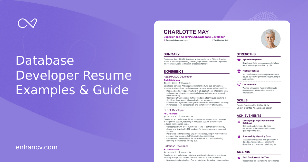 5 Database Developer Resume Examples & Guide for 2024