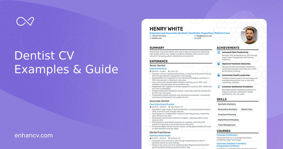 Dentist CV Examples & Guide for 2026