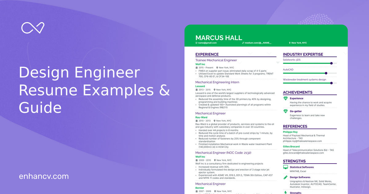 8 Design Engineer Resume Examples & Guide for 2024