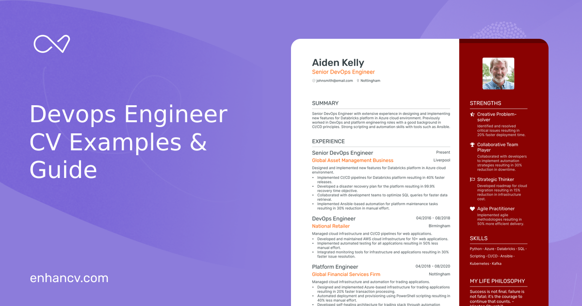 3 Devops Engineer CV Examples for 2024