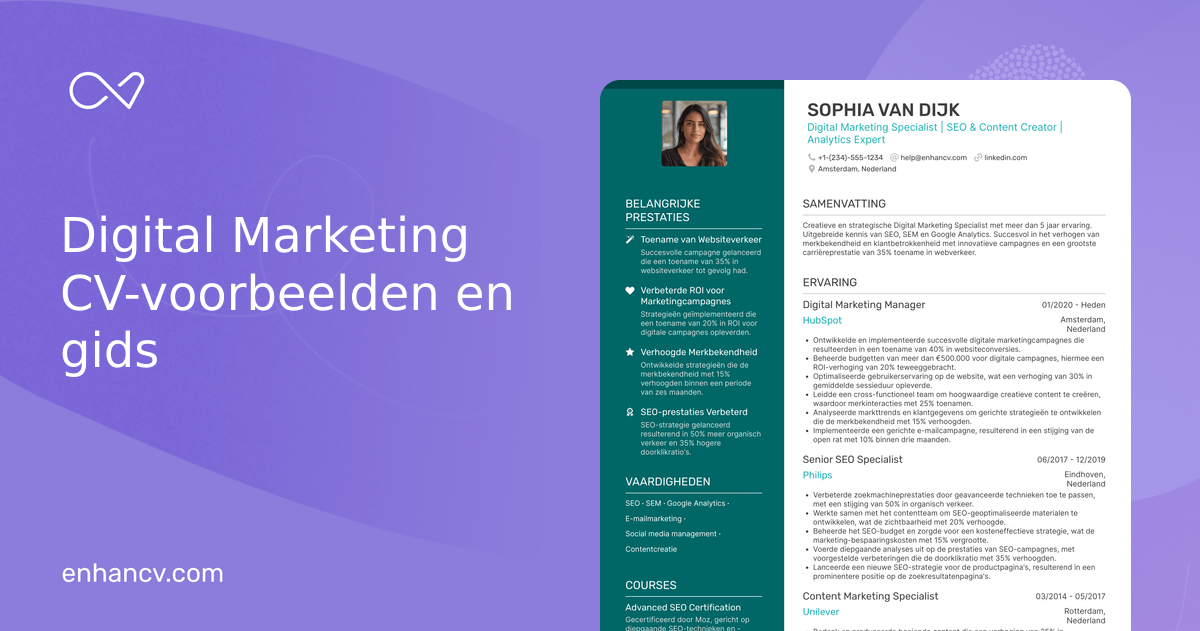 13 CV-voorbeelden voor Digital Marketing