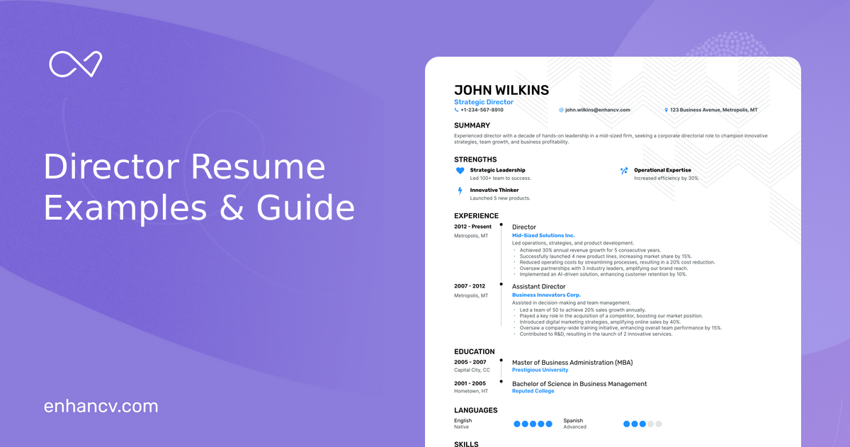 12 Director Resume Examples & Guide for 2024