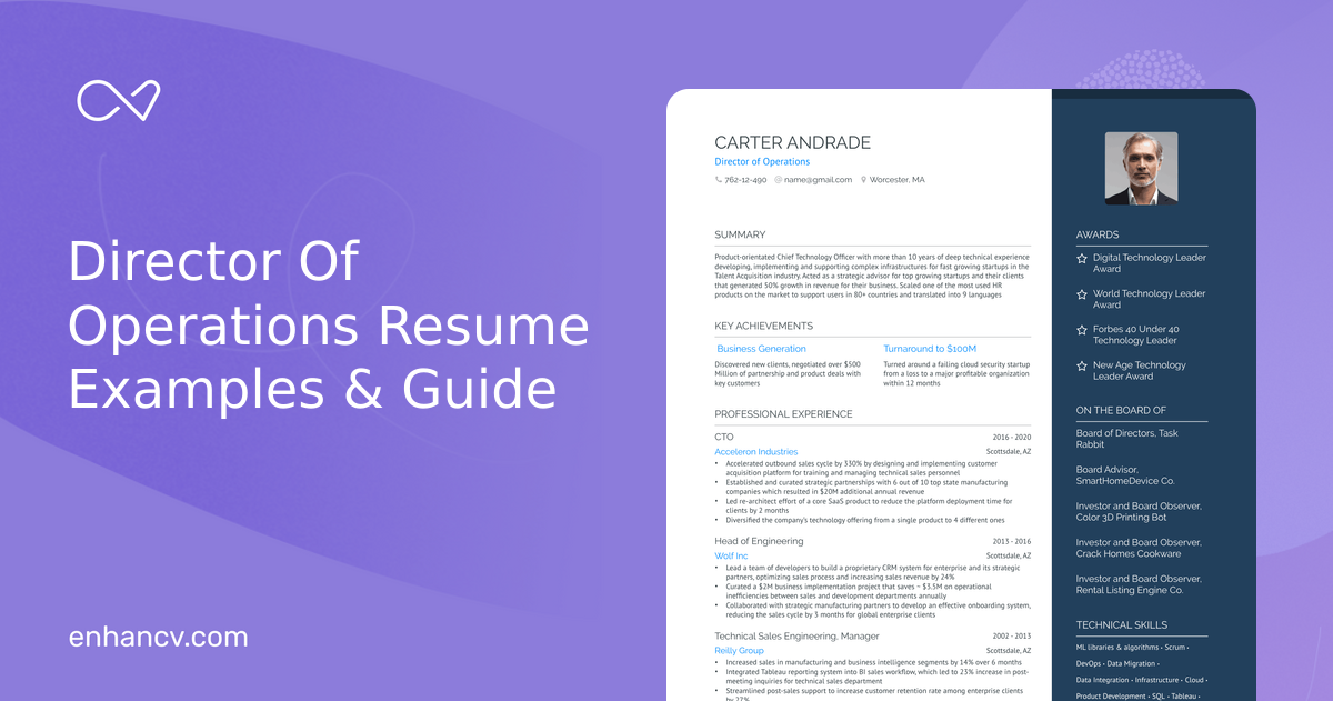 5 Director Of Operations Resume Examples & Guide for 2024
