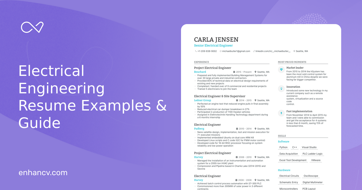 5 Electrical Engineering Resume Examples & Guide for 2024