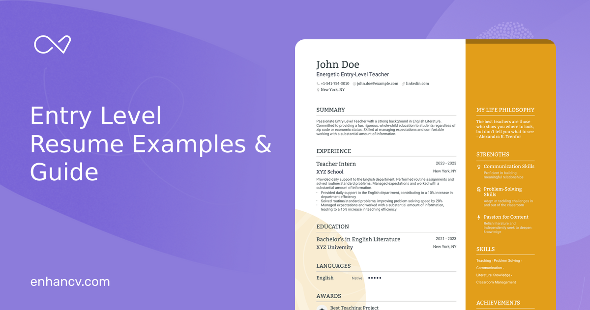 5 Entry Level Resume Examples & Guide for 2024