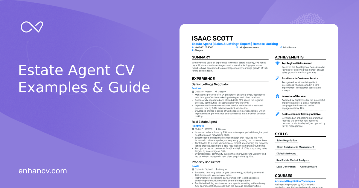 Estate Agent CV Examples & Guide for 2026