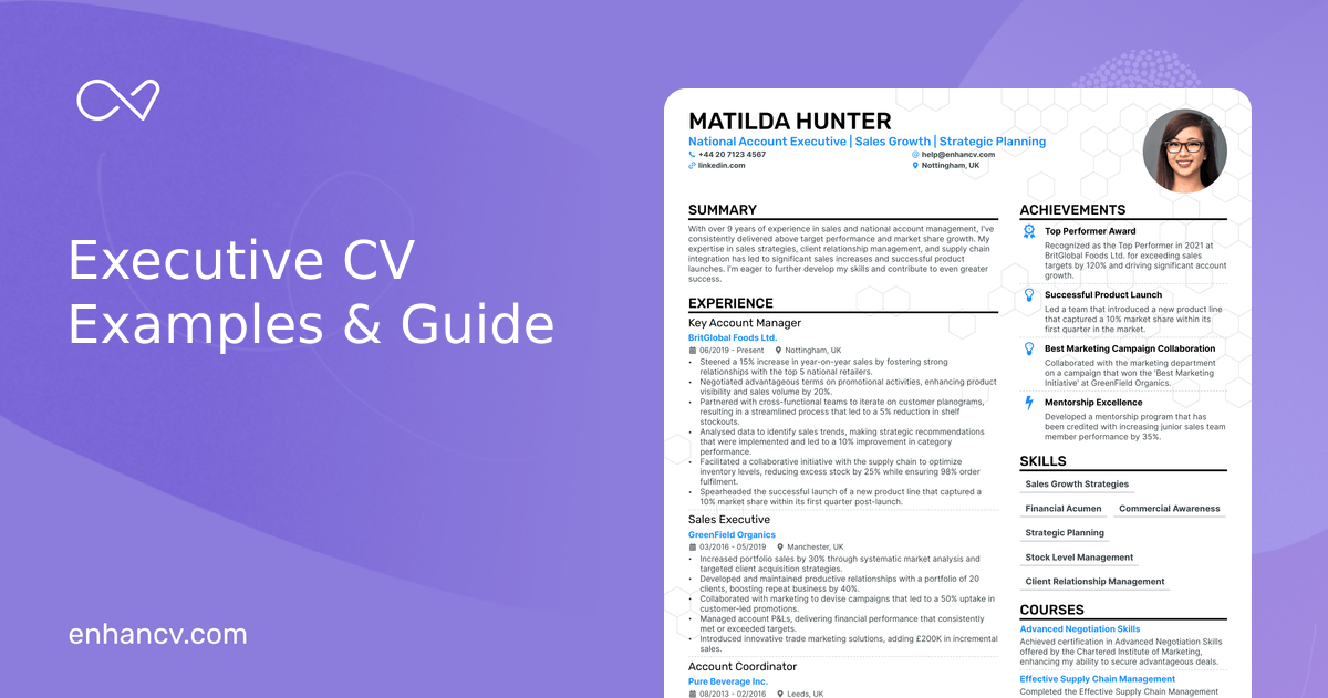Executive CV Examples & Guide for 2026