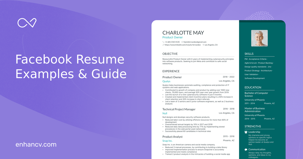 5 Facebook Resume Examples & Guide for 2024