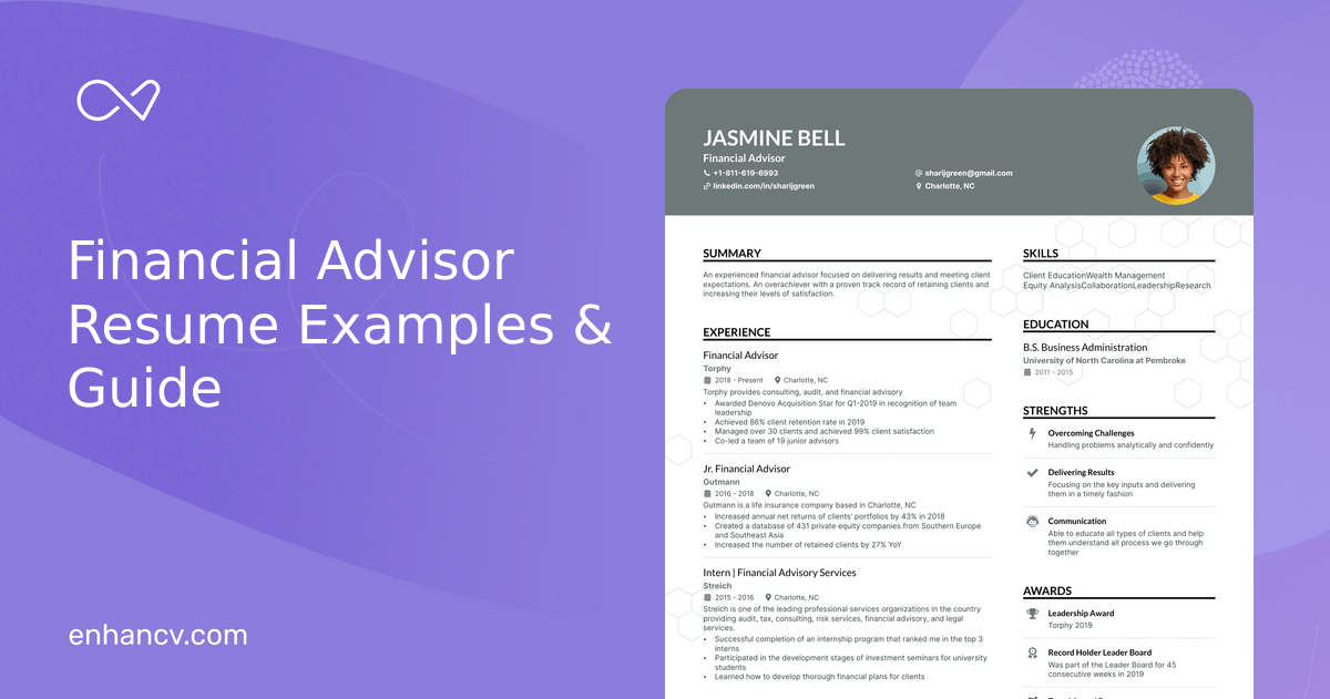 5 Financial Advisor Resume Examples & Guide for 2024