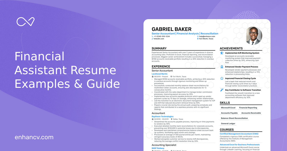 5 Financial Assistant Resume Examples & Guide for 2024