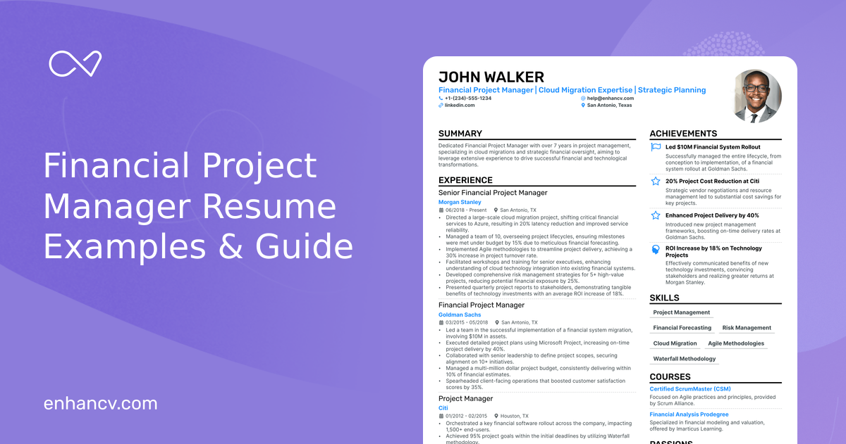 10 Financial Project Manager Resume Examples & Guide for 2024