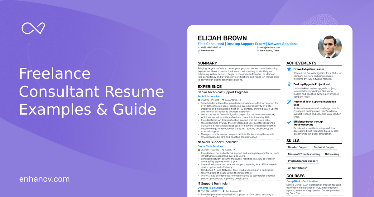 10 Freelance Consultant Resume Examples & Guide for 2024