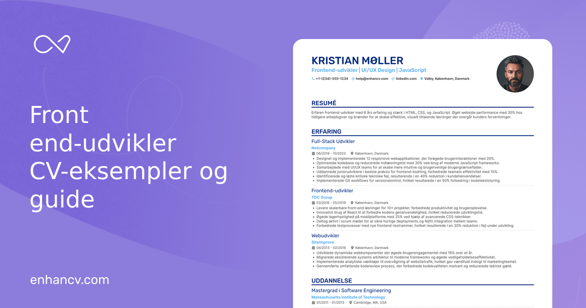 10 CV-eksempler til Front end-udvikler