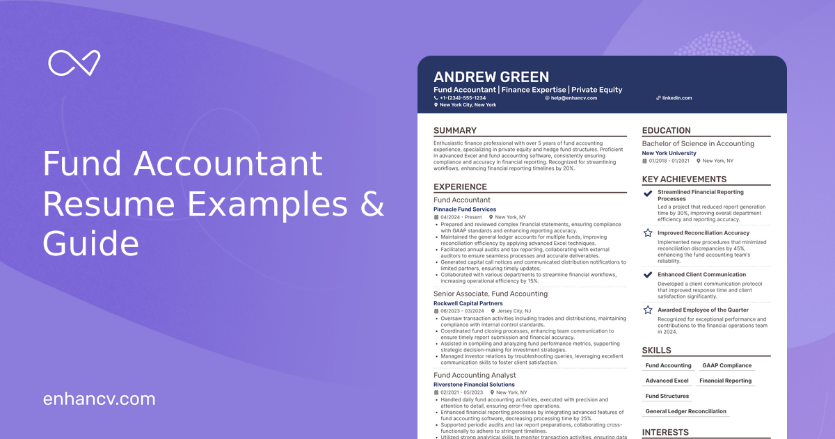 10 Fund Accountant Resume Examples & Guide for 2026