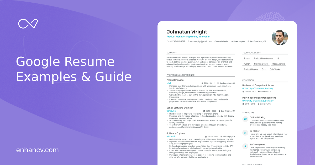 5 Google Resume Examples - November 2024