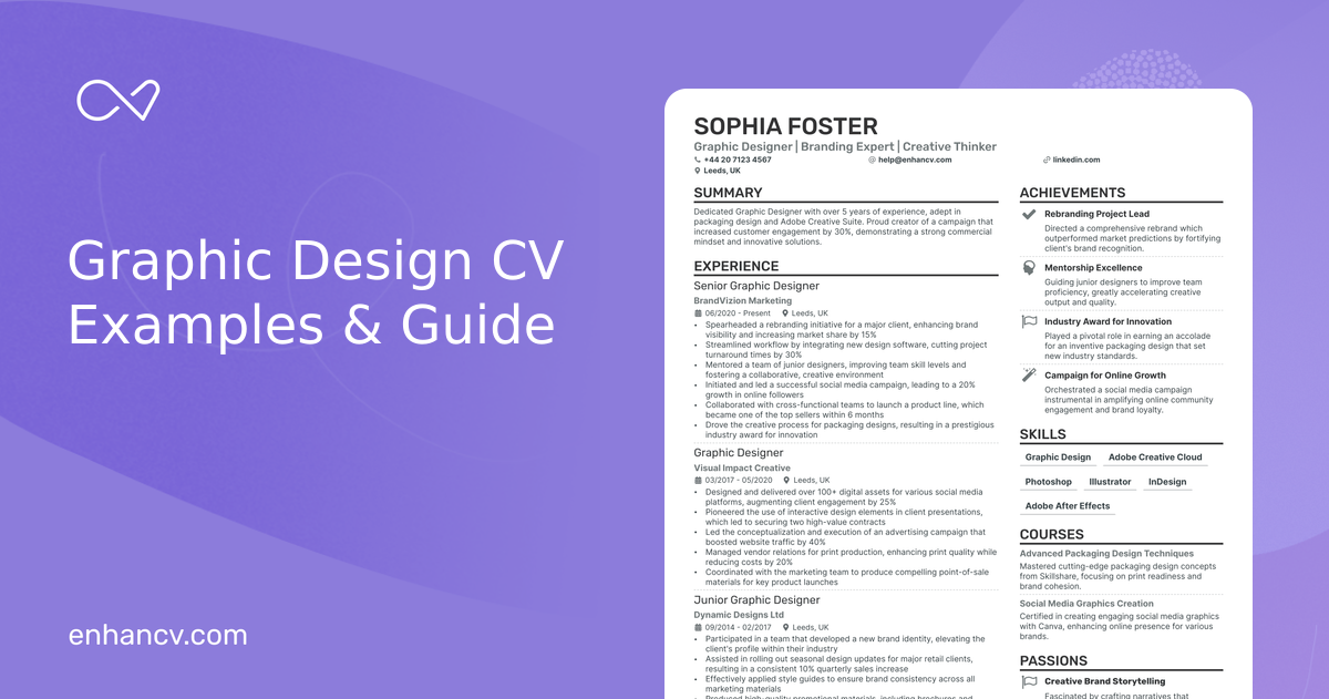 Graphic Design CV Examples & Guide for 2026