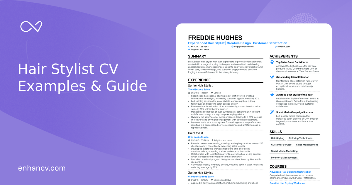 Hair Stylist CV Examples & Guide for 2026