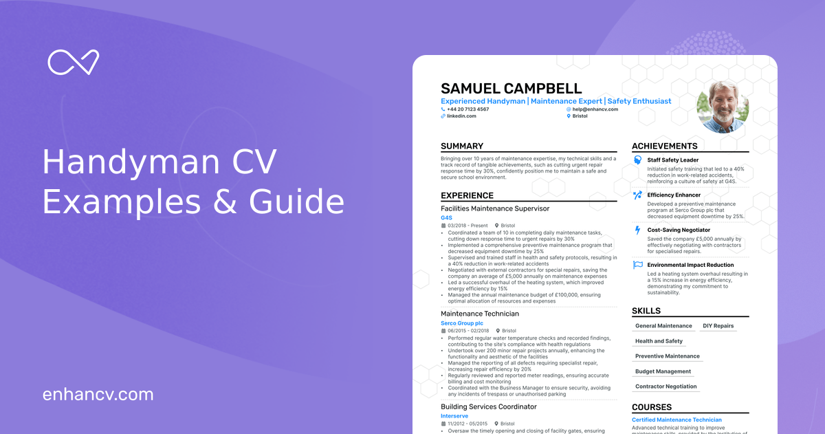 Handyman CV Examples & Guide for 2026