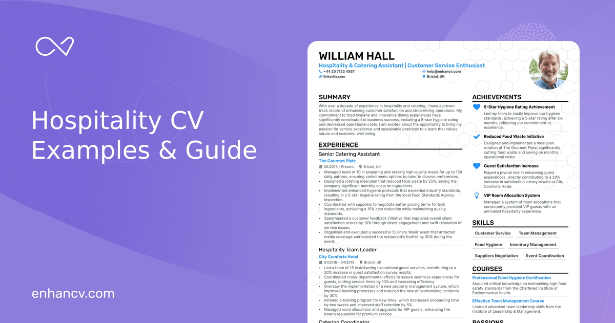 Hospitality CV Examples & Guide for 2026