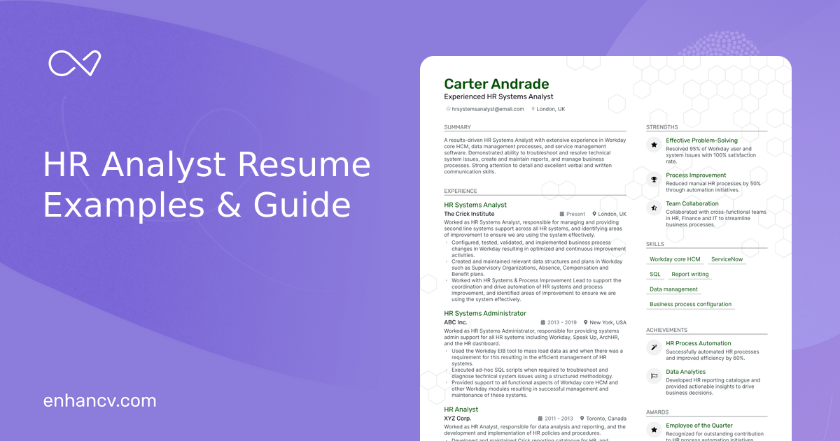 5 HR Analyst Resume Examples & Guide for 2024