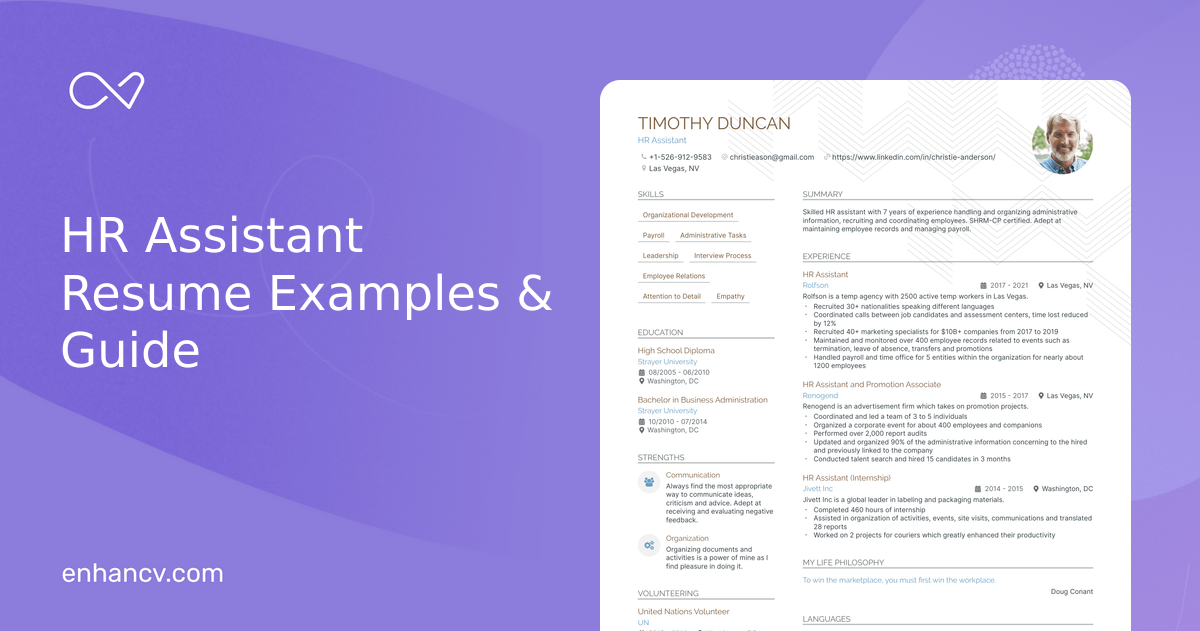 5 HR Assistant Resume Examples & Guide for 2024