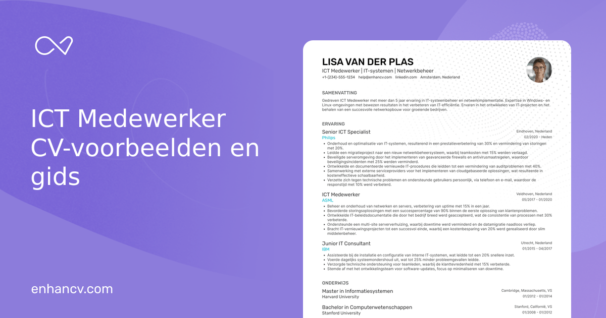 2 CV-voorbeelden voor ICT Medewerker