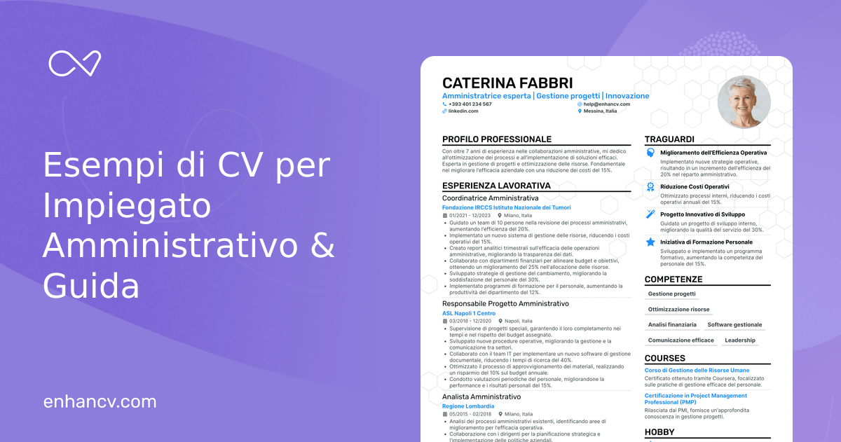 11 Esempi di Curriculum per Impiegato Amministrativo che Hanno Fatto ...