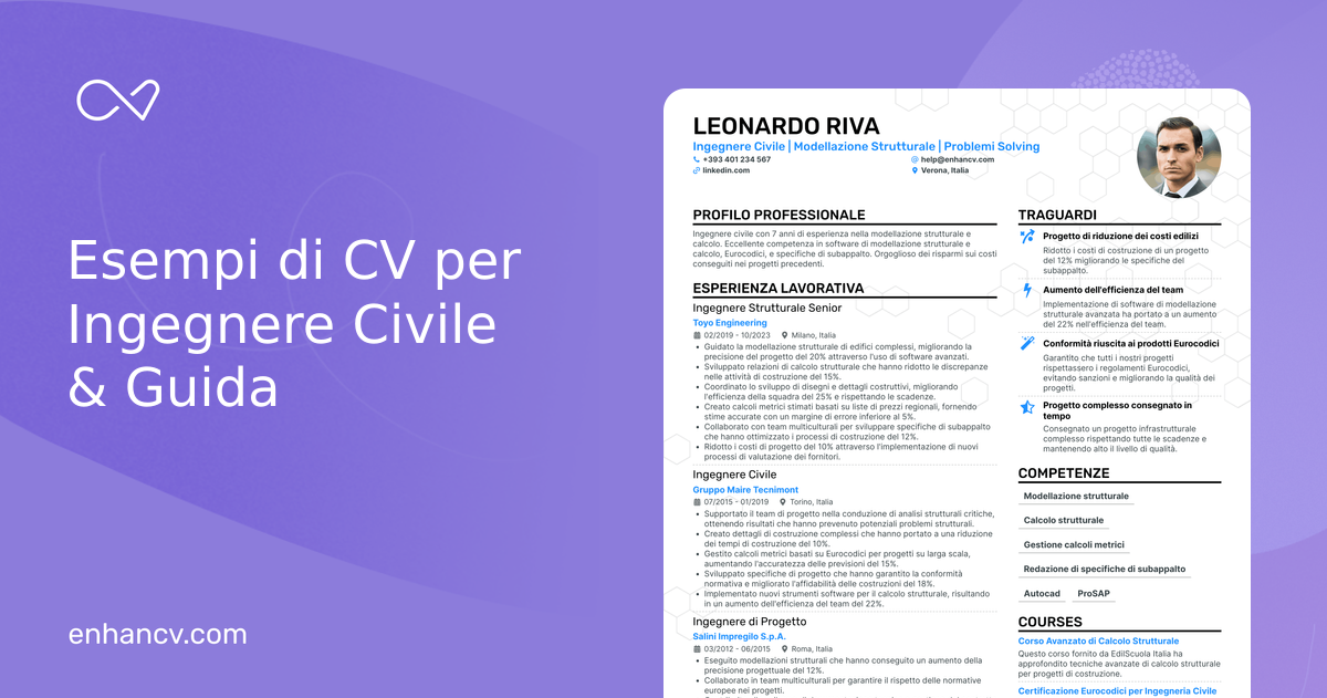 12 Esempi di Curriculum per Ingegnere Civile che Hanno Fatto Assumere