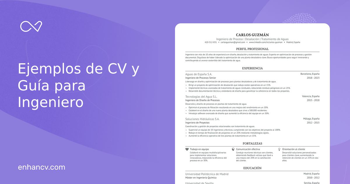 Ejemplos de Currículum de Ingeniería y Guía para 2024 | Enhancv
