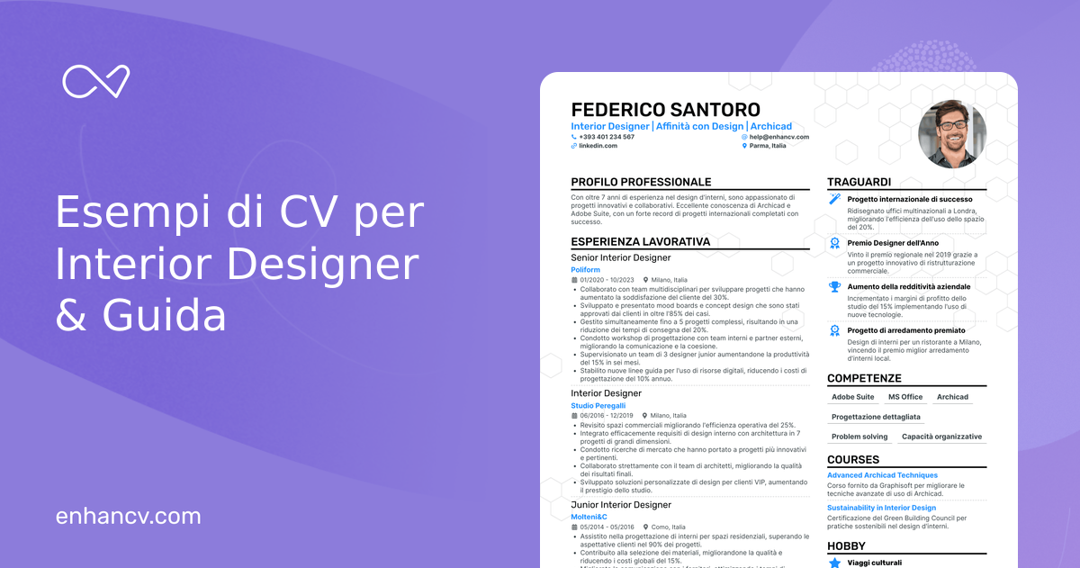 14 Esempi di Curriculum per Interior Designer che Hanno Fatto Assumere