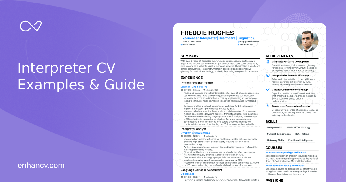 Interpreter CV Examples & Guide for 2026