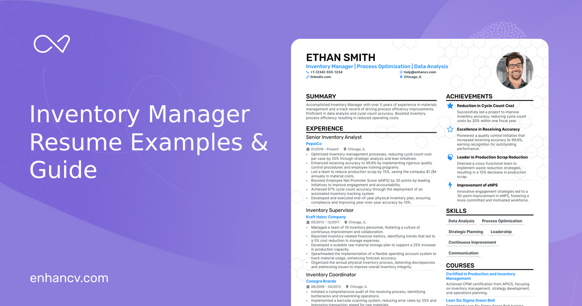 5 Inventory Manager Resume Examples & Guide for 2024