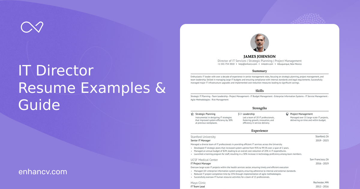 5 IT Director Resume Examples - November 2024