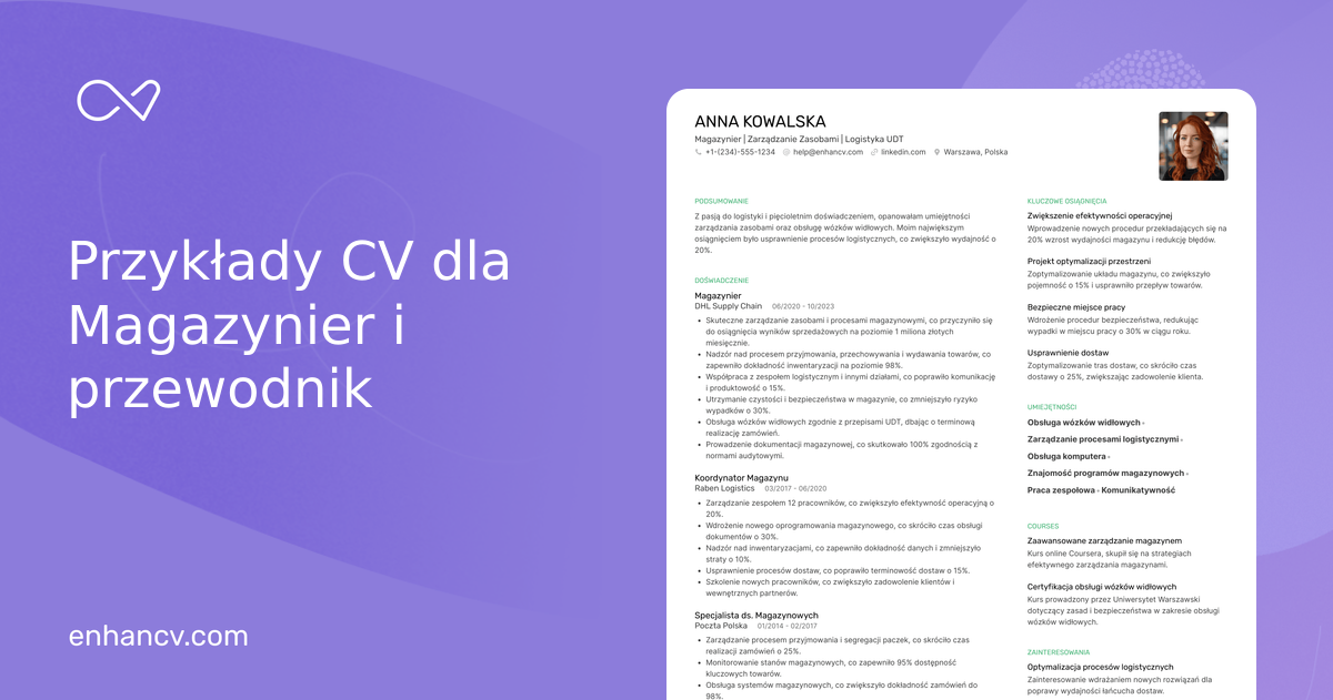 11 Wzory CV dla Magazynier
