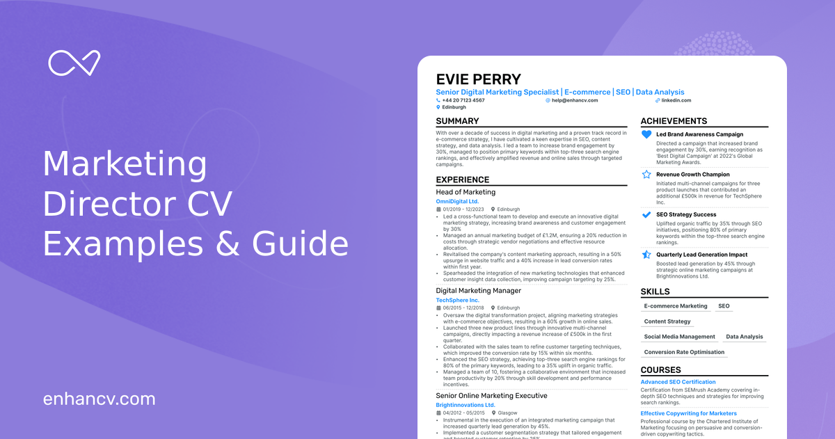 Marketing Director CV Examples & Guide for 2026