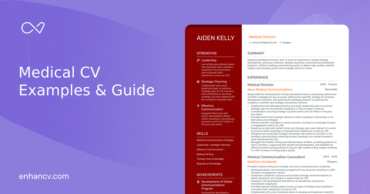 3 Medical CV Examples for 2024