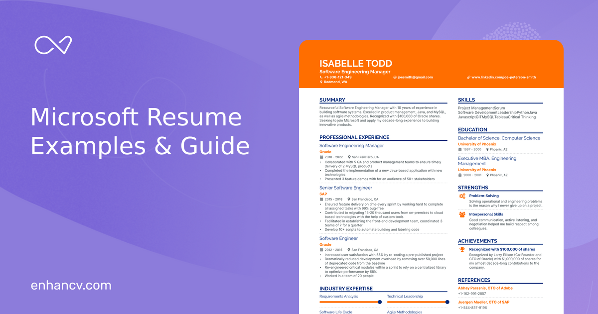 5 Microsoft Resume Examples & Guide for 2024