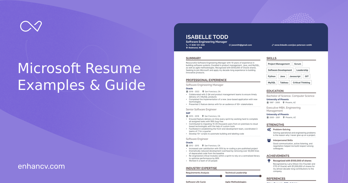 5 Microsoft Resume Examples & Guide for 2024