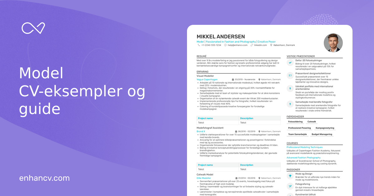 11 CV-eksempler til Model
