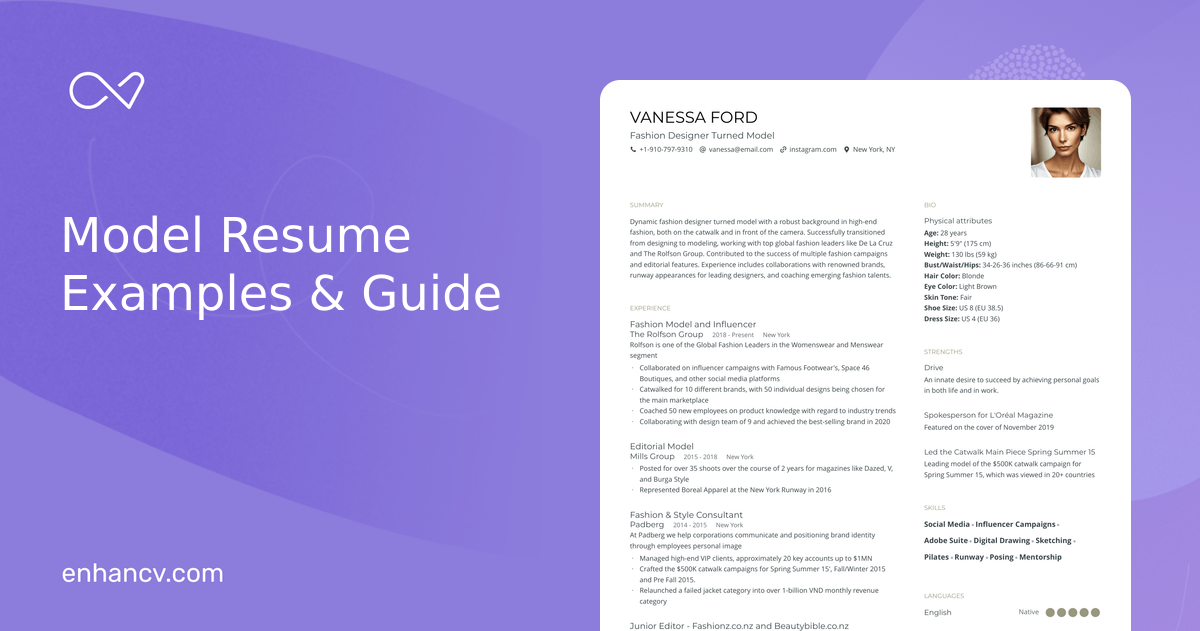 17 Model Resume Examples & Guide for 2026