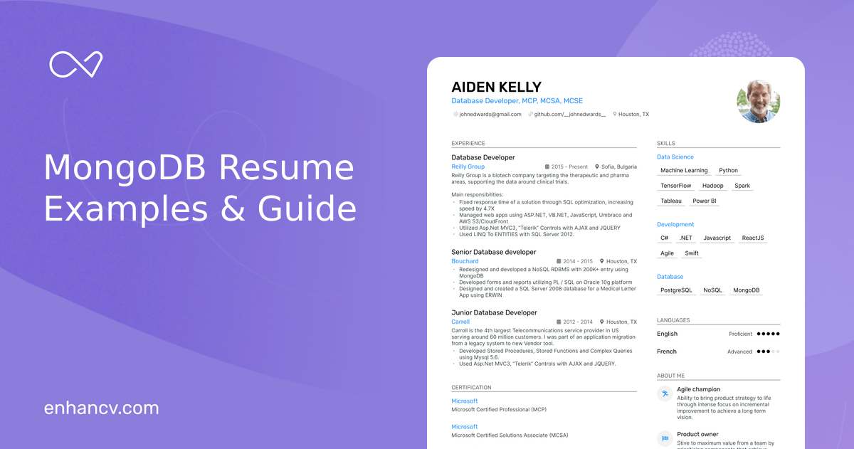 5 MongoDB Resume Examples & Guide for 2024