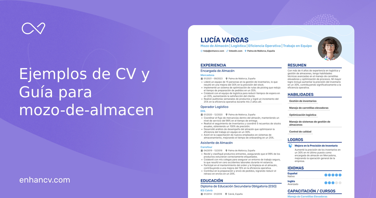 Currículum Mozo de Almacén: Ejemplos y Modelos Gratis