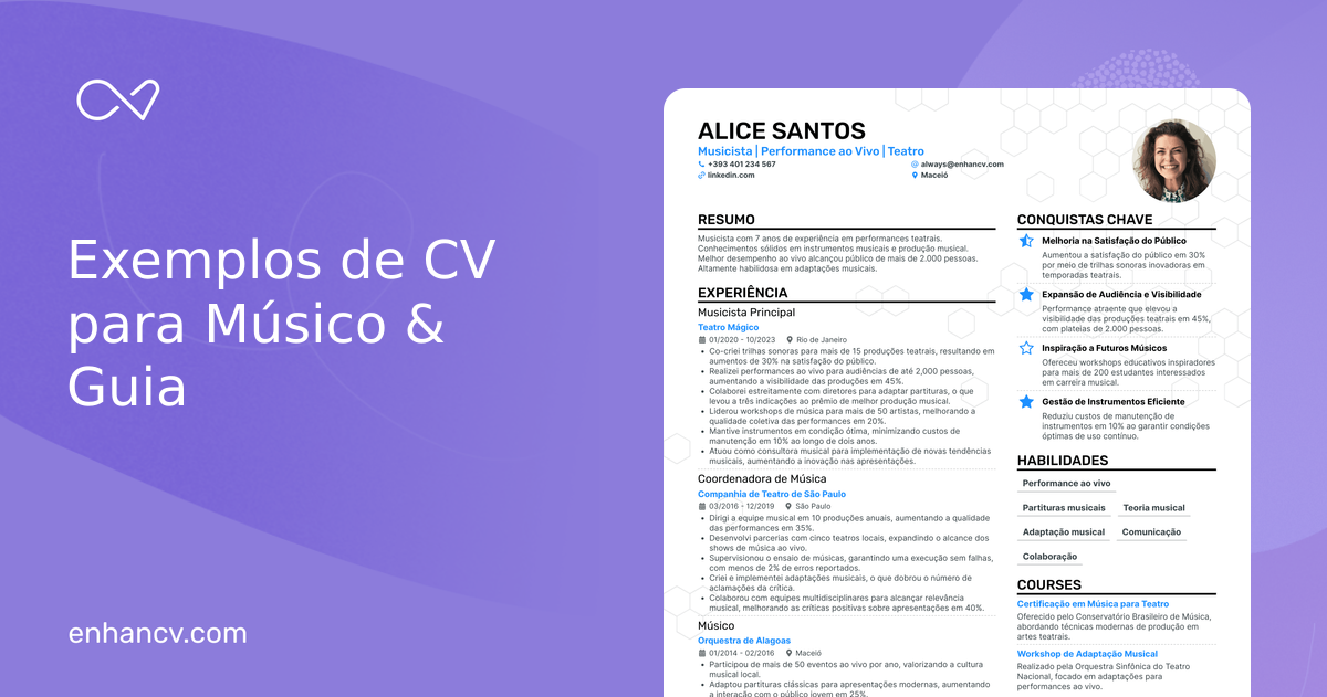 13 Exemplos de Currículo para Músico que Conseguiram Emprego em 2026