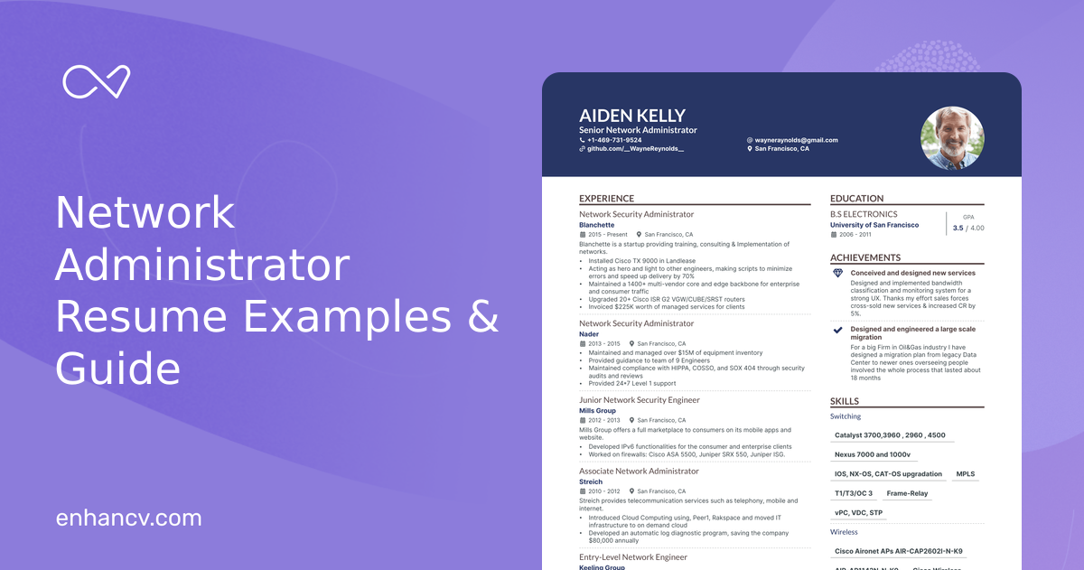 5 Network Administrator Resume Examples & Guide for 2024