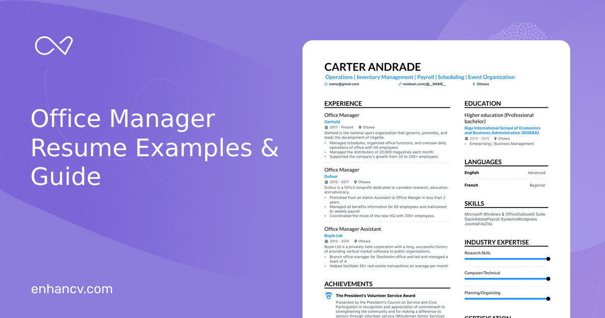 9 Office Manager Resume Examples & Guide for 2024