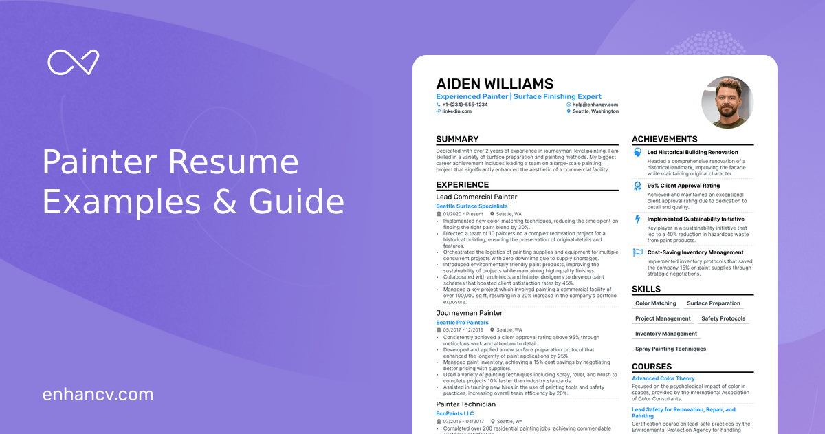 Painter Resume Examples & Guide for 2024