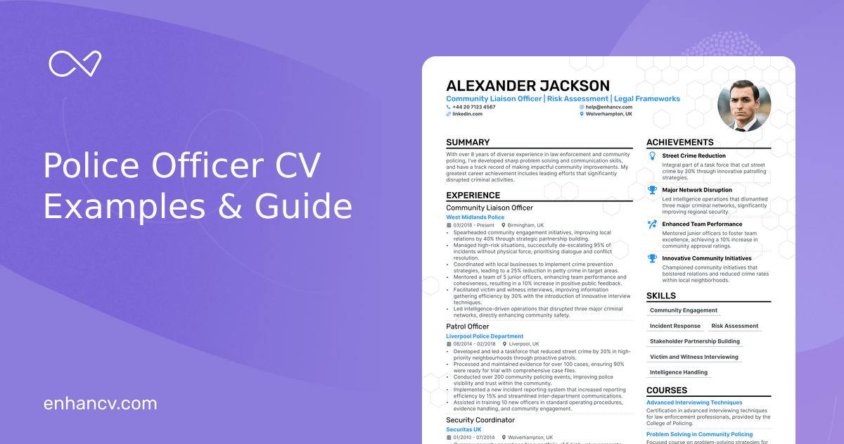 Police Officer CV Examples & Guide for 2026