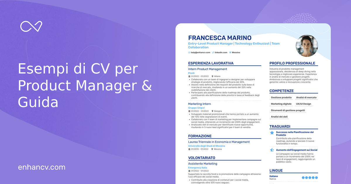 Curriculum Product Manager: Modelli e Guida 2026