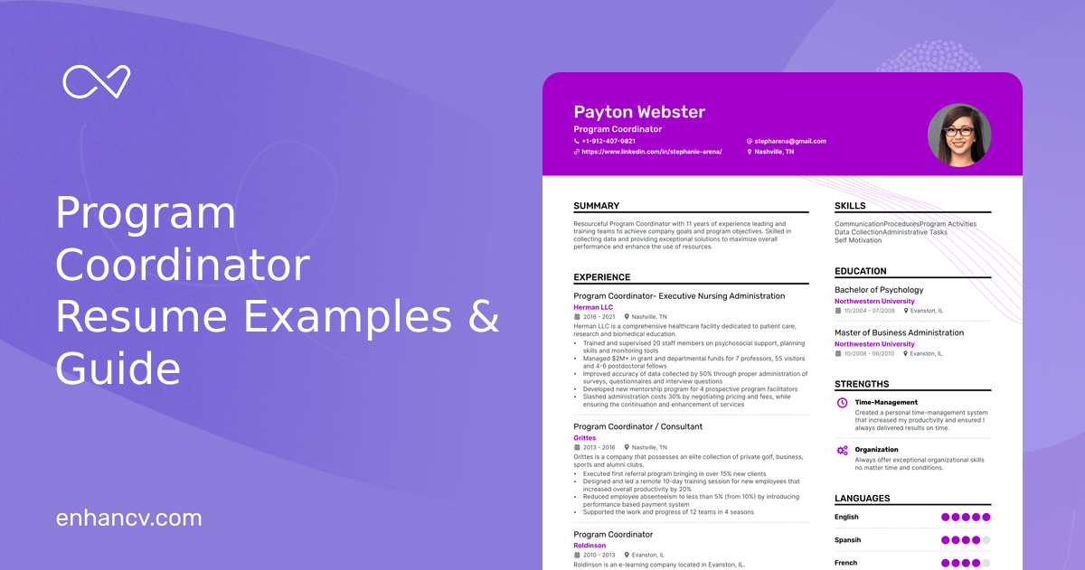 5 Program Coordinator Resume Examples & Guide for 2024