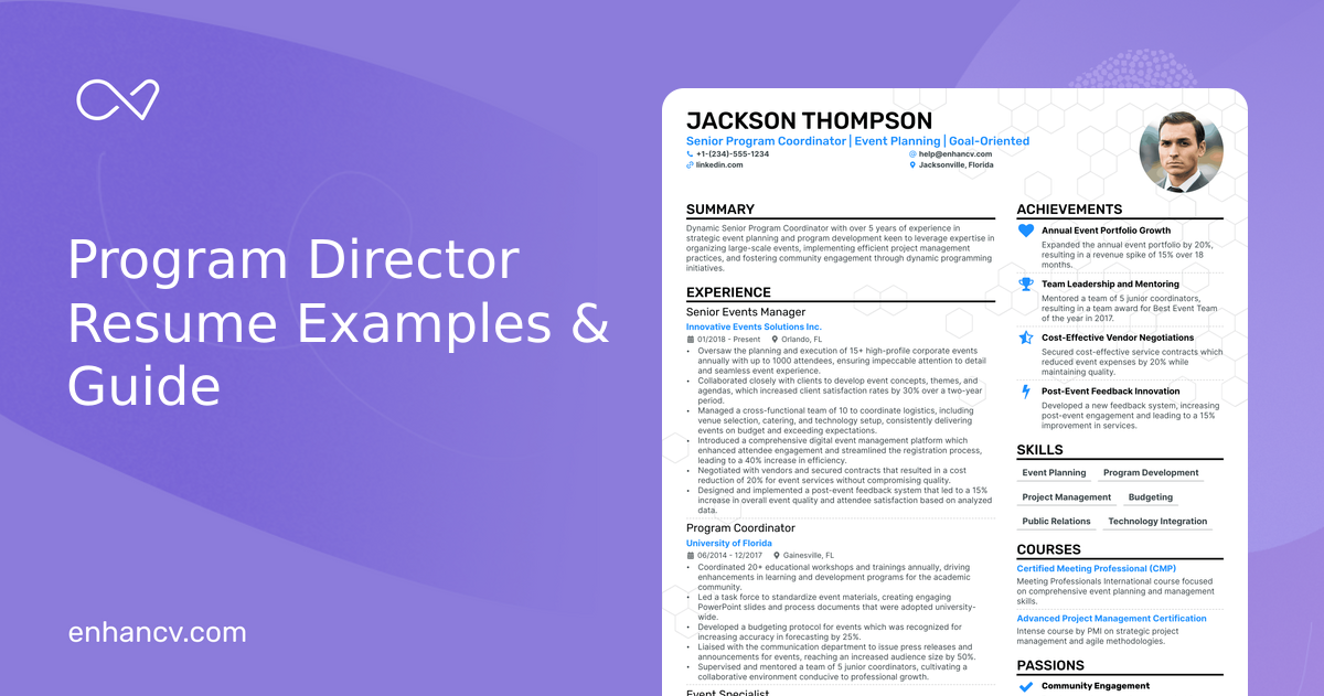 5 Program Director Resume Examples & Guide for 2024